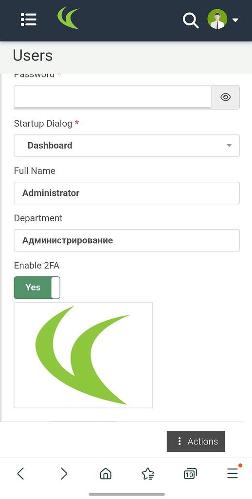 Mobile GUI BUG: When activating 2FA access, the "Add Authenticator App button" is not displayed ...